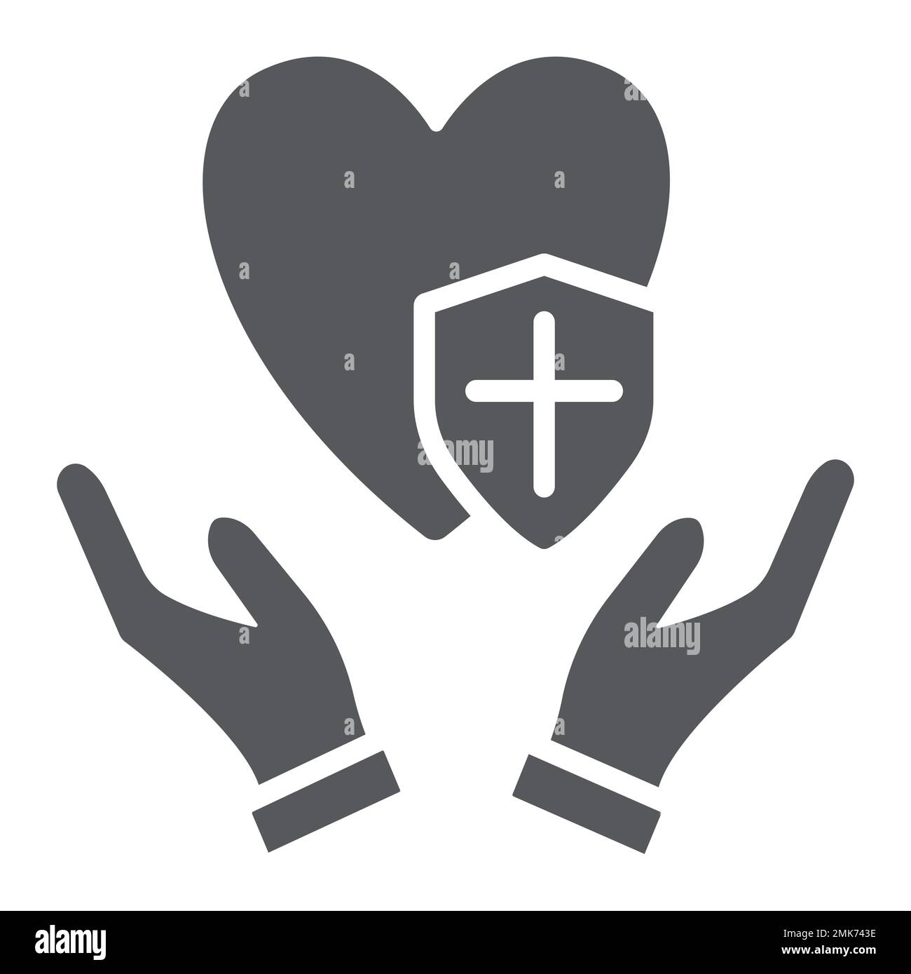 Health protection glyph icon, medical and security, health safety sign ...