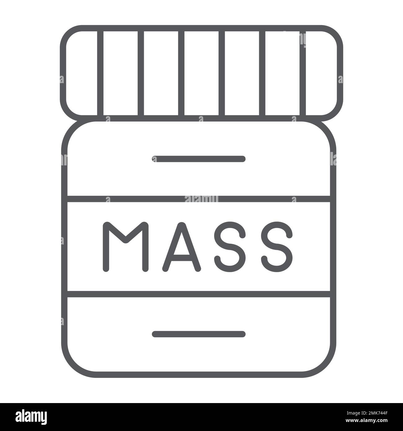 Protein thin line icon, nutrition and bodybuilding, amino bottle sign ...