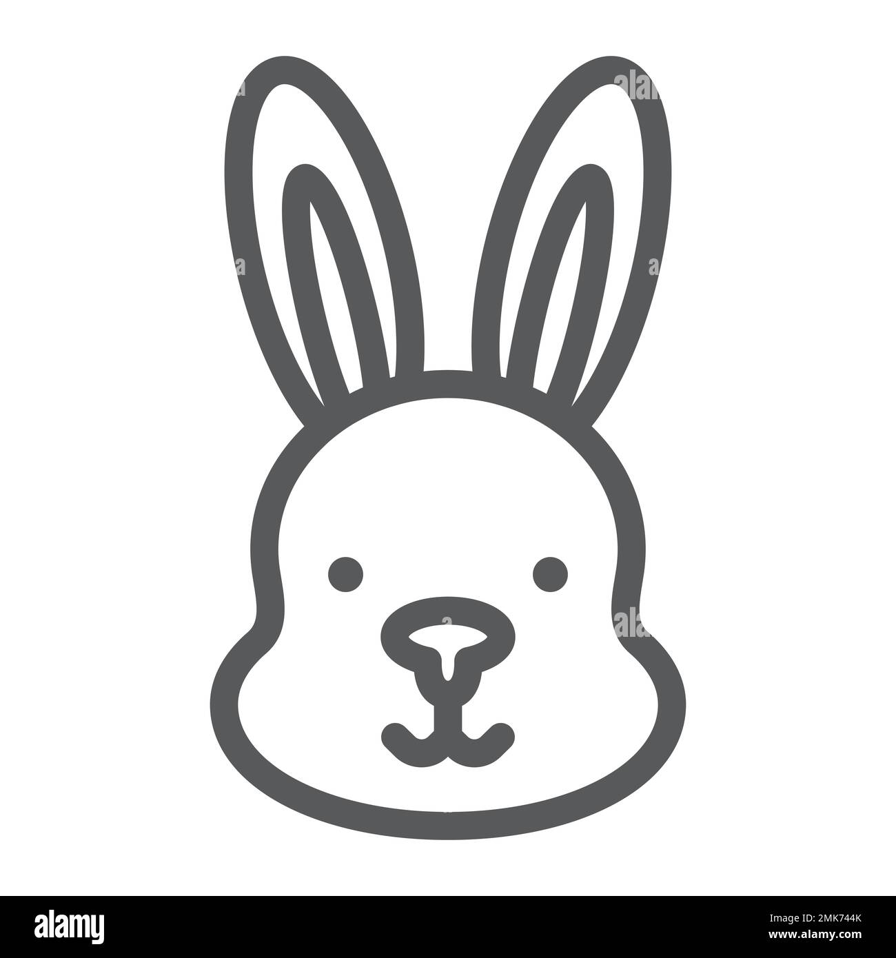 Rabbit line icon, hare and animal, bunny sign, vector graphics, a ...