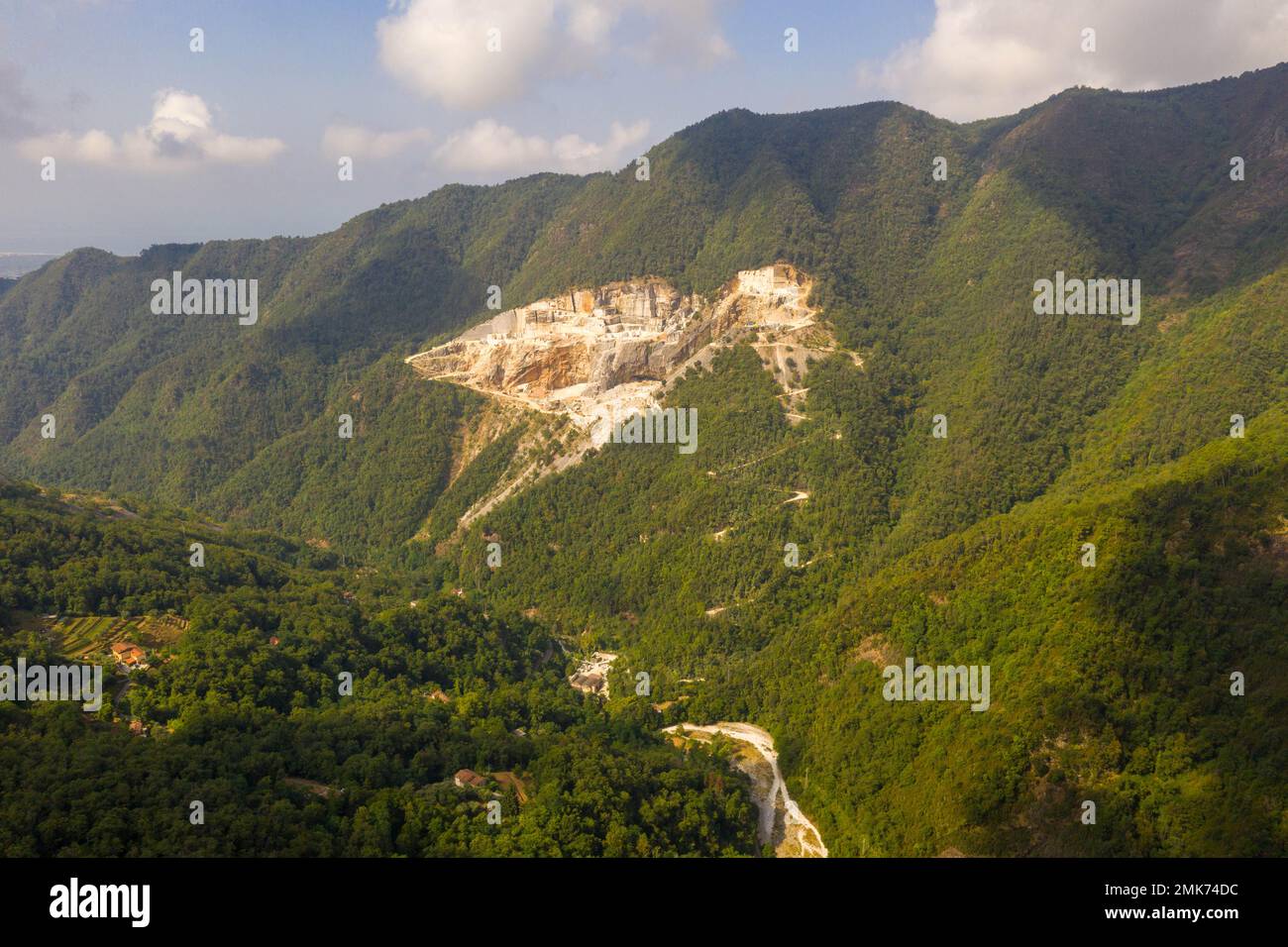 Drone photography of mountain stone quarry during summer day Stock ...