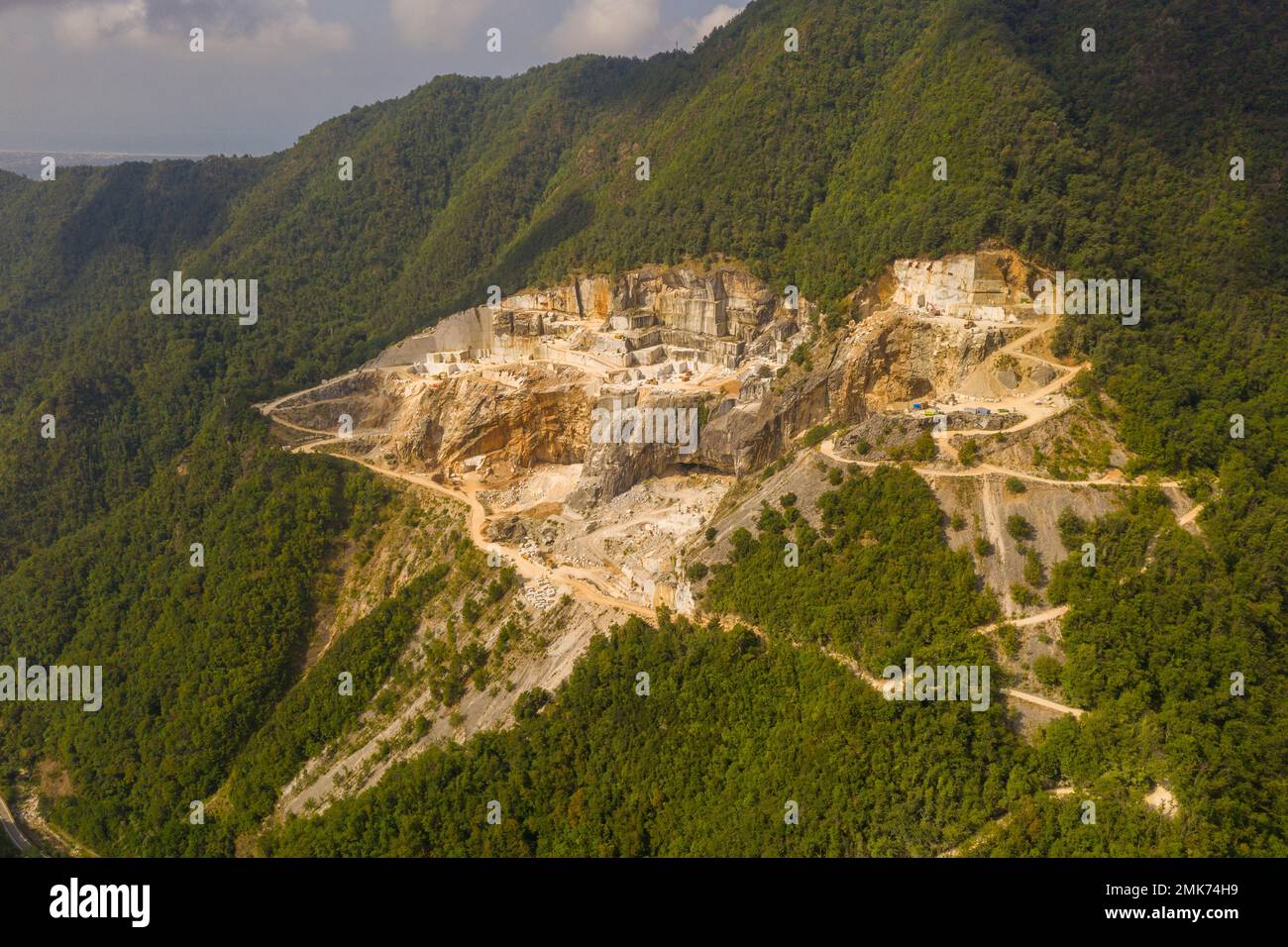 Drone photography of mountain stone quarry during summer day Stock ...