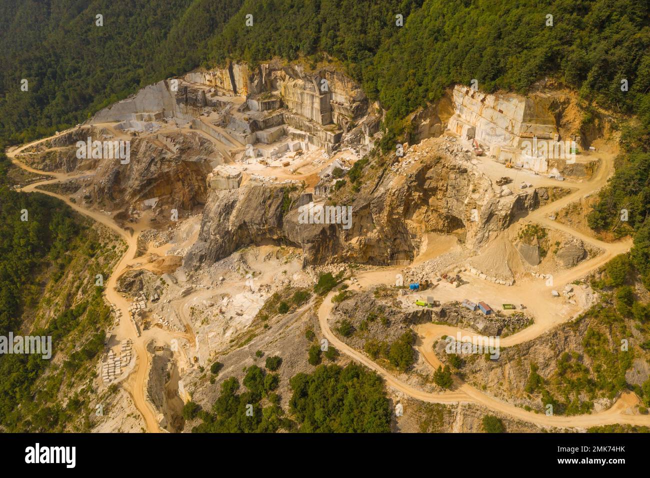 Drone photography of mountain stone quarry during summer day Stock ...