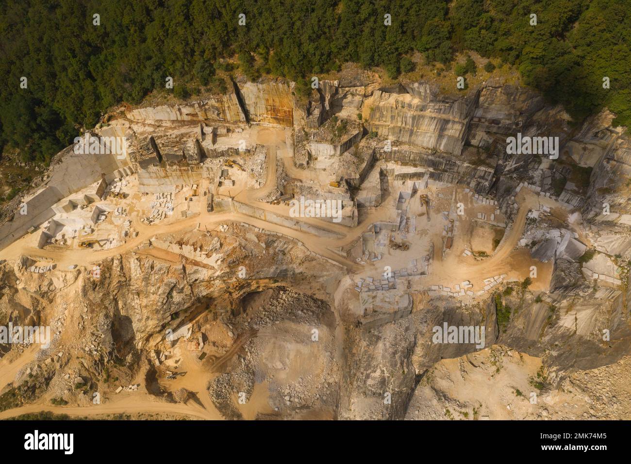 Drone photography of mountain stone quarry during summer day Stock ...