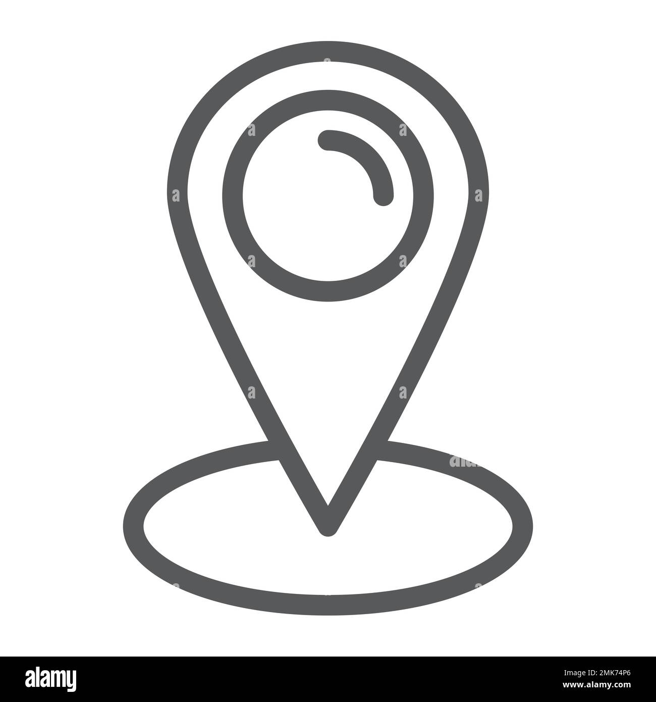 Location line icon, gps and navigation, map pin sign, vector graphics, a linear pattern on a ...