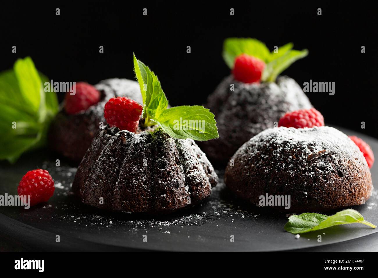 chocolate dessert with sugar powder. High resolution photo Stock Photo ...