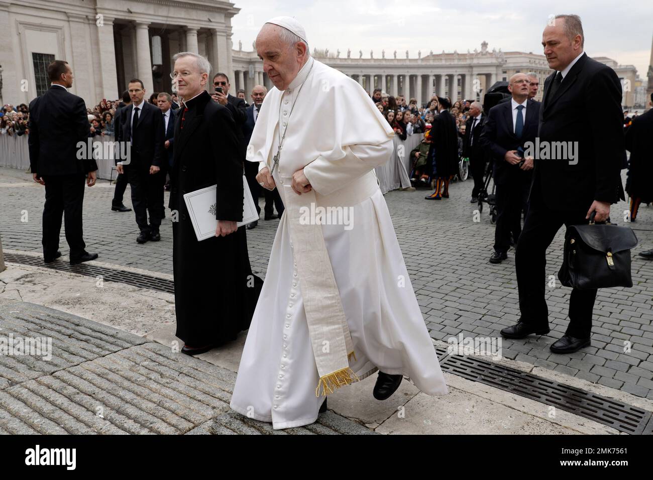Pope Francis arrives for his weekly general audience, in St. Peter's ...