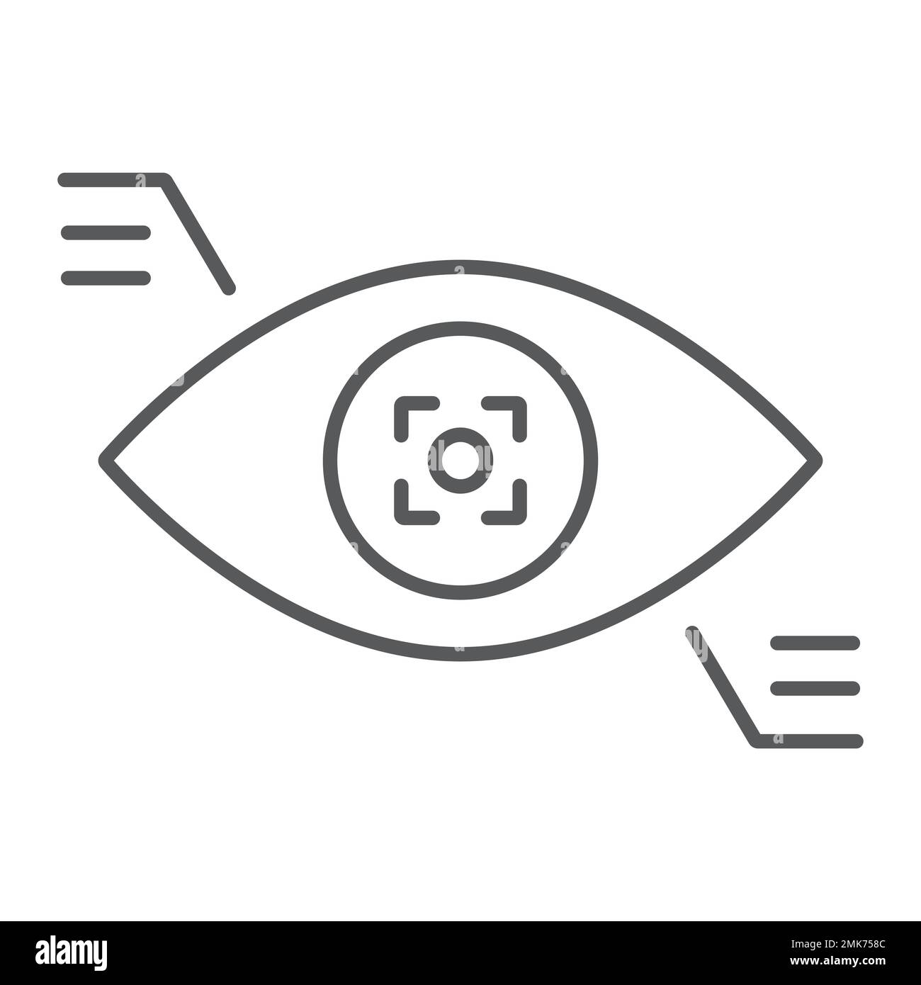 Eyetap thin line icon, sensor and innovation, eye tracking sign, vector ...
