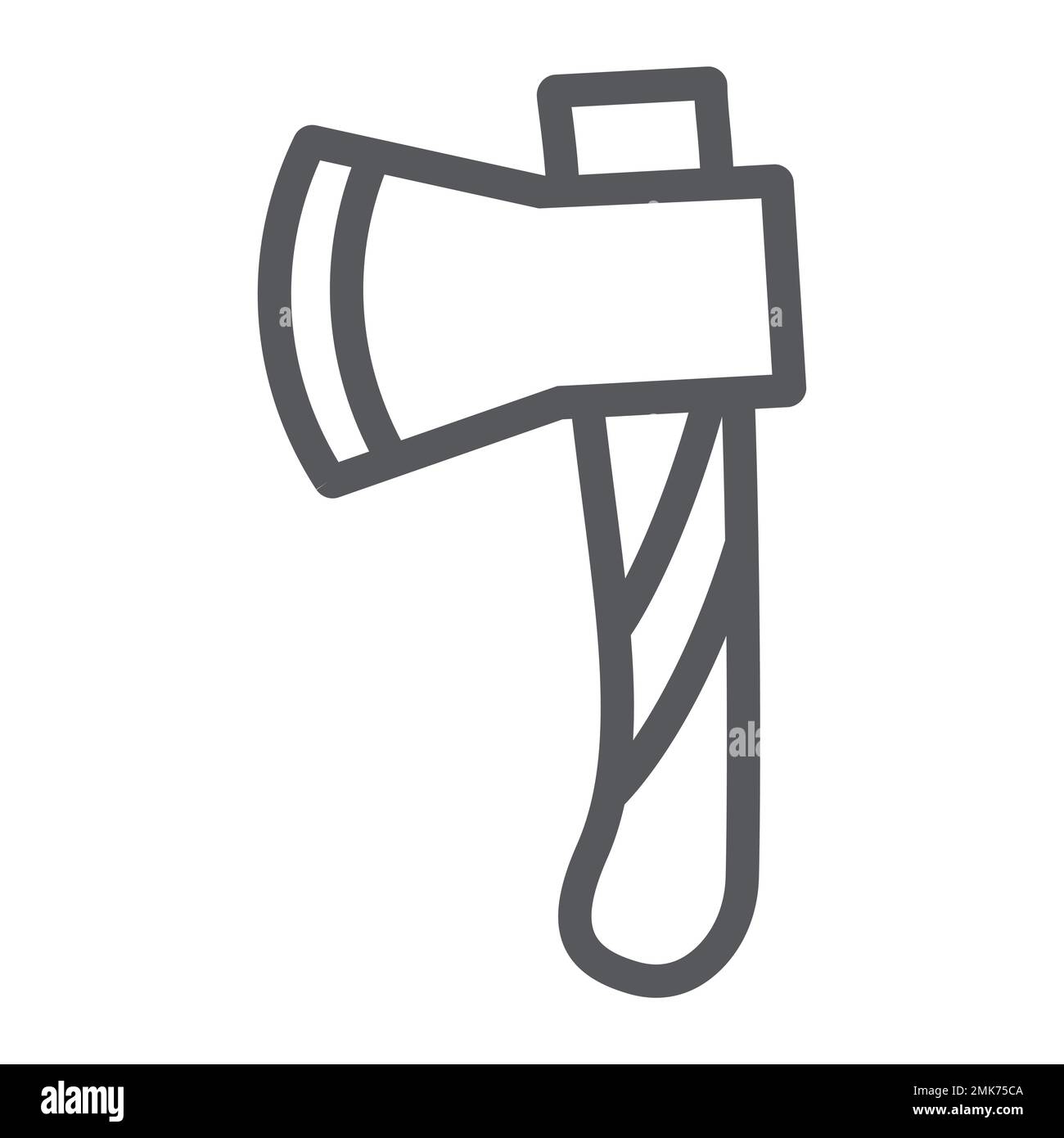 Ax line icon, tool and cut, axe sign, vector graphics, a linear pattern ...
