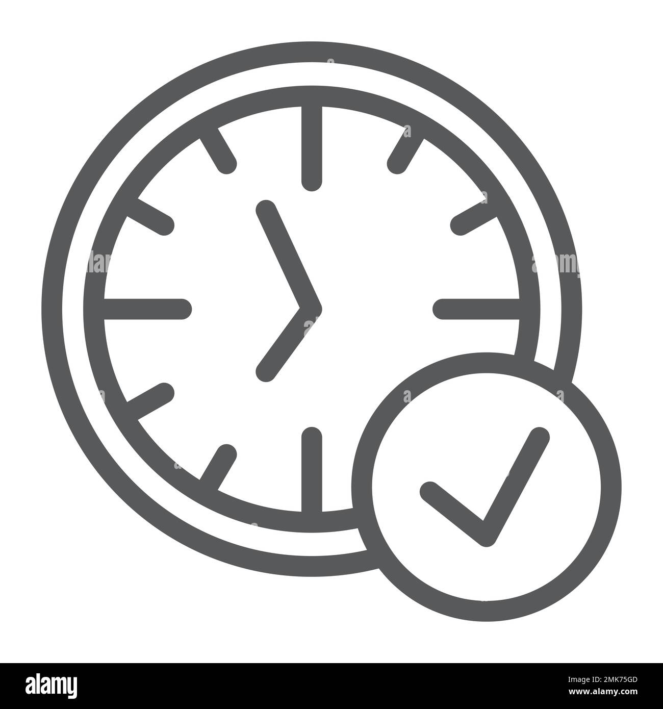 In-time line icon, watch and countdown, clock sign, vector graphics, a ...