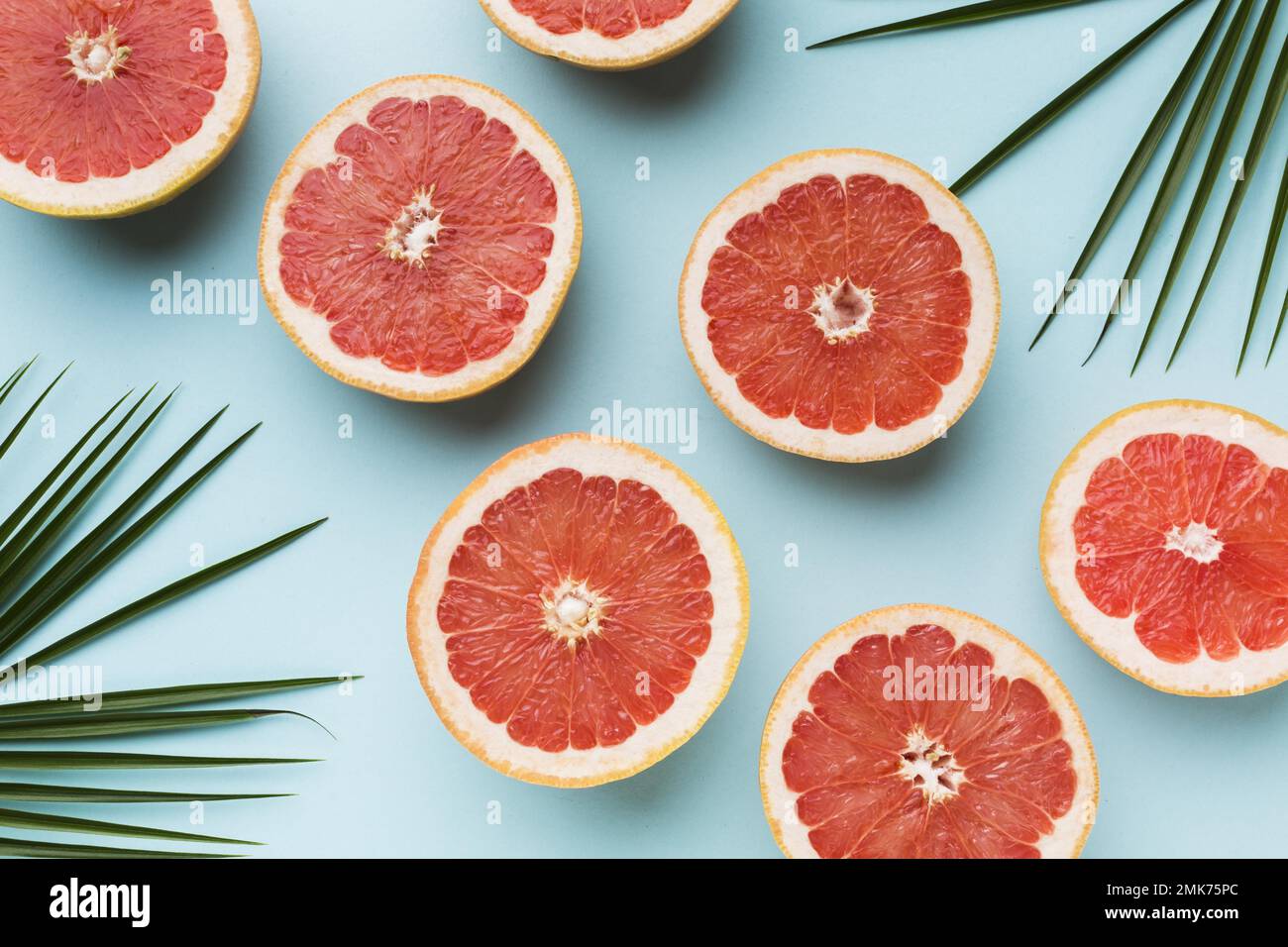 top view grapefruits with leaves. High resolution photo Stock Photo - Alamy