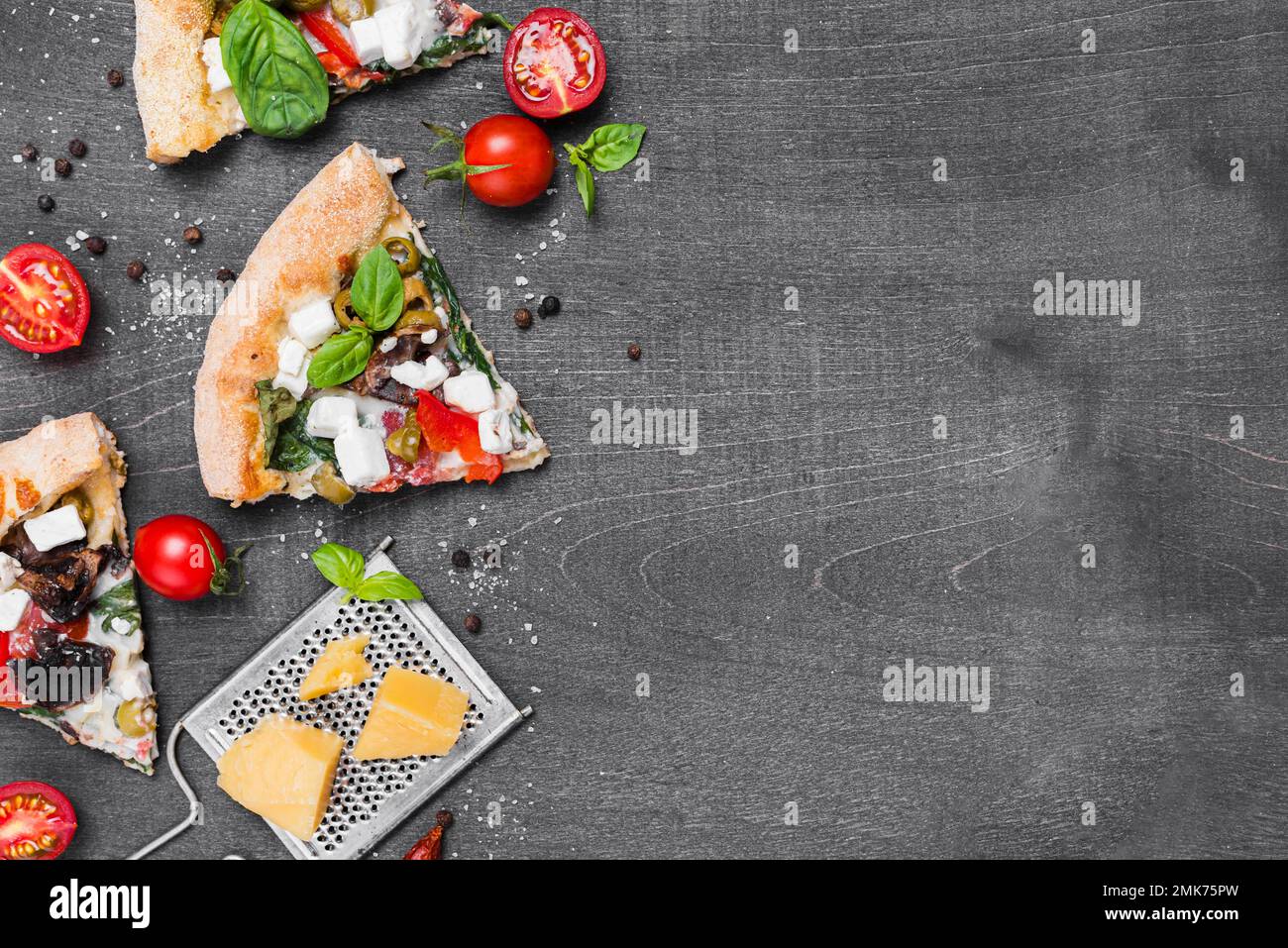 top view pizza frame with vegetables. High resolution photo Stock Photo ...
