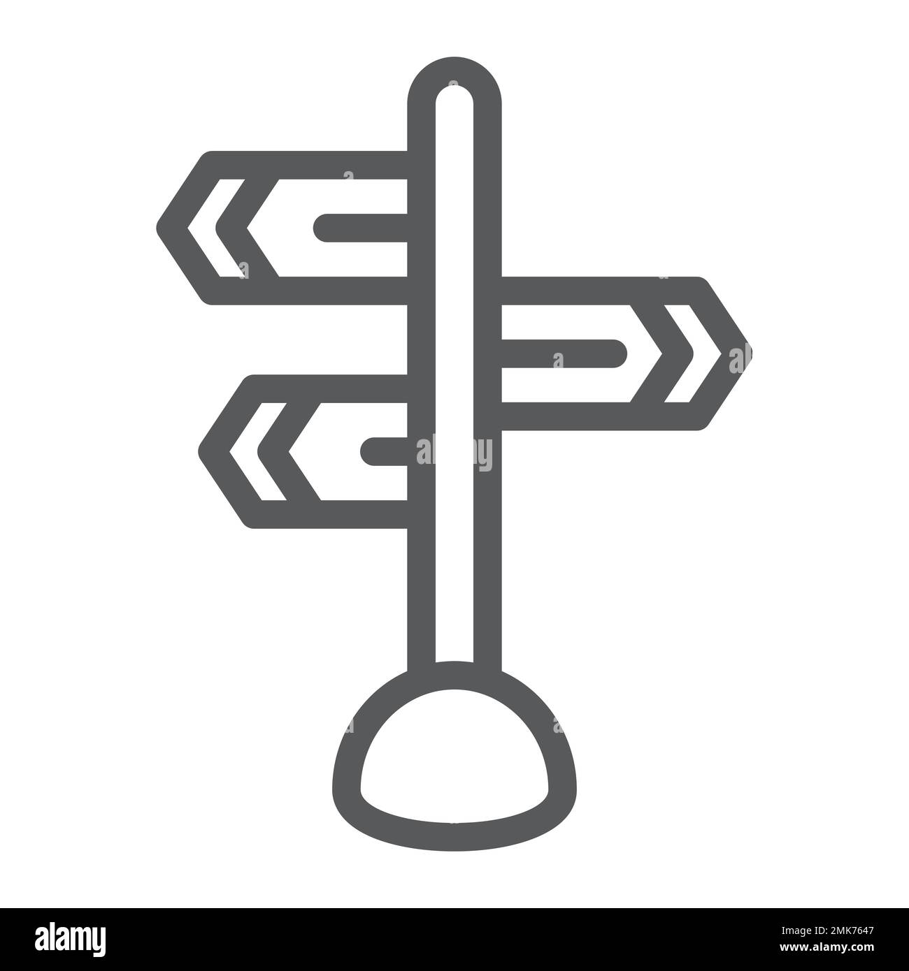Signpost line icon, direction and sign, guidepost sign, vector graphics ...