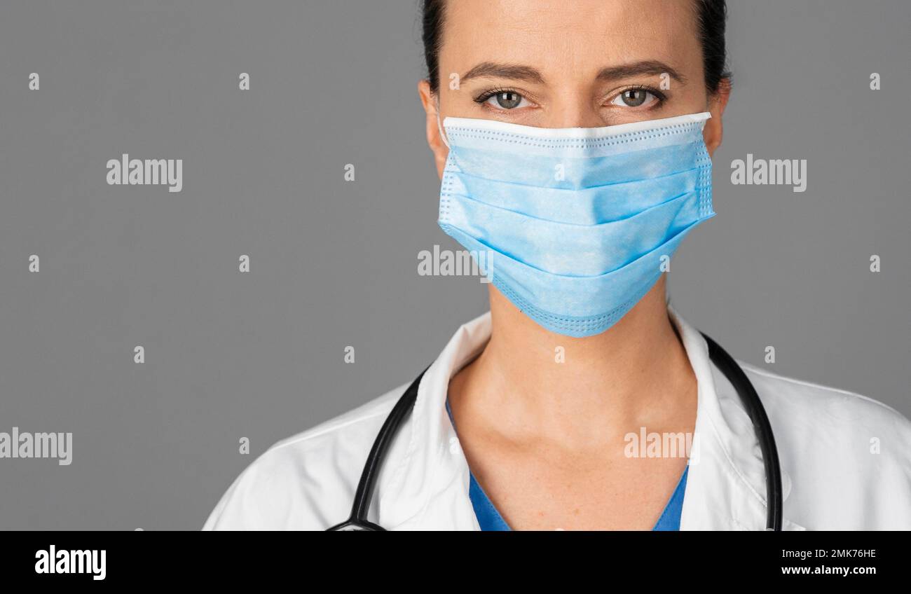 female doctor hospital wearing mask. High resolution photo Stock Photo - Alamy