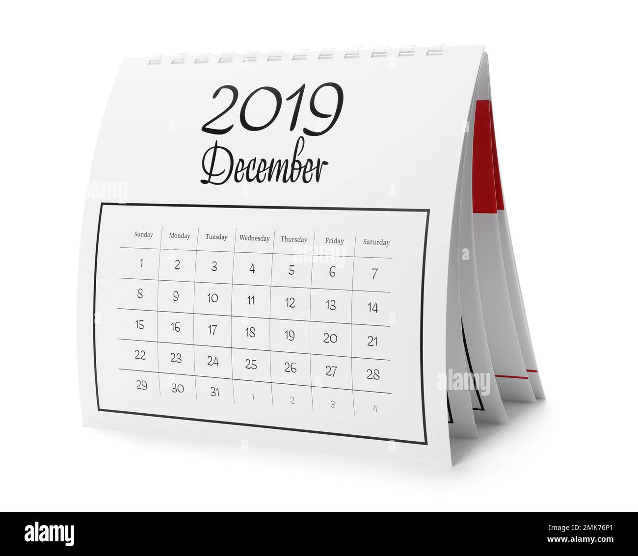 Paper calendar isolated on white. Planning concept Stock Photo - Alamy