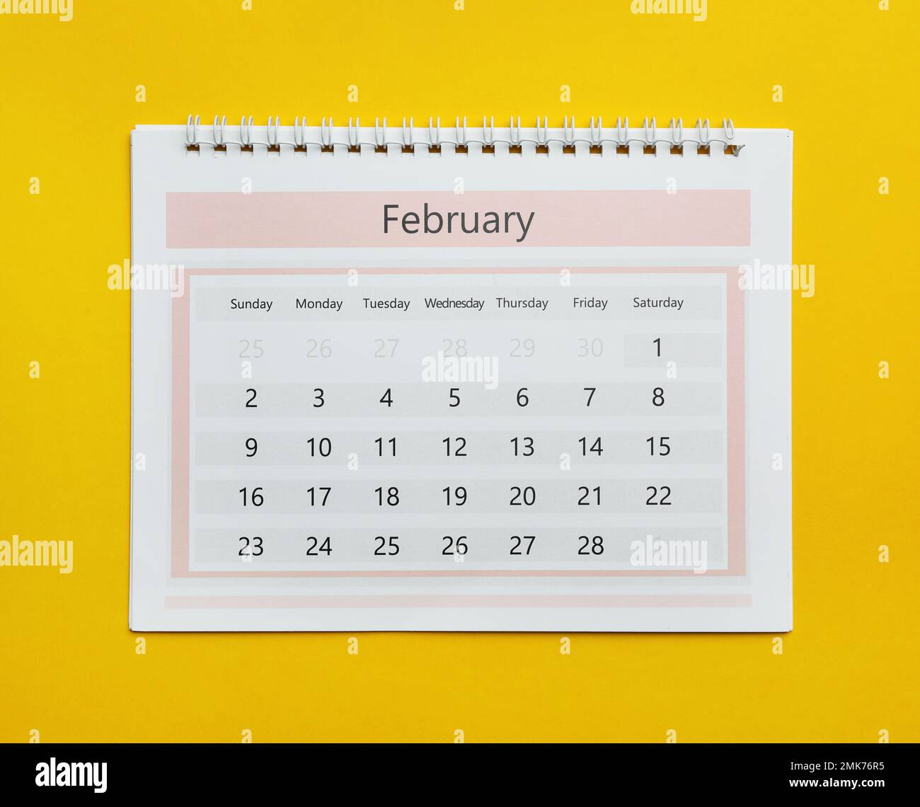 February calendar hi-res stock photography and images - Alamy