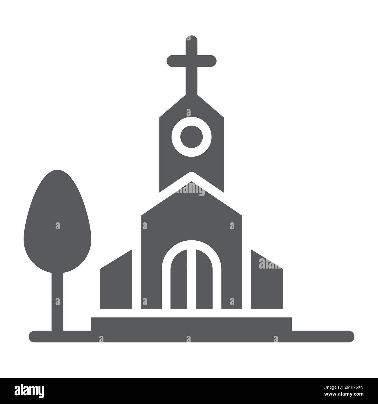 Church glyph icon, religion and building, chapel sign, vector graphics ...