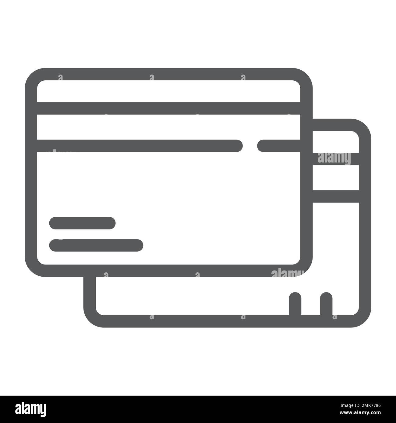 Credit card line icon, finance and pay, plastic card sign, vector ...