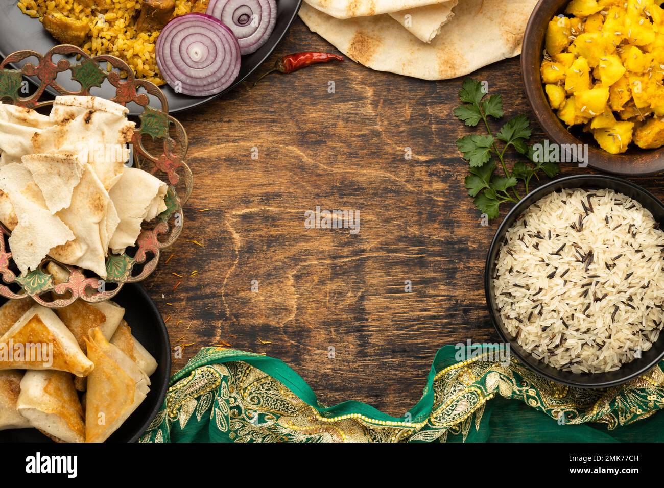 indian food circular frame. High resolution photo Stock Photo - Alamy