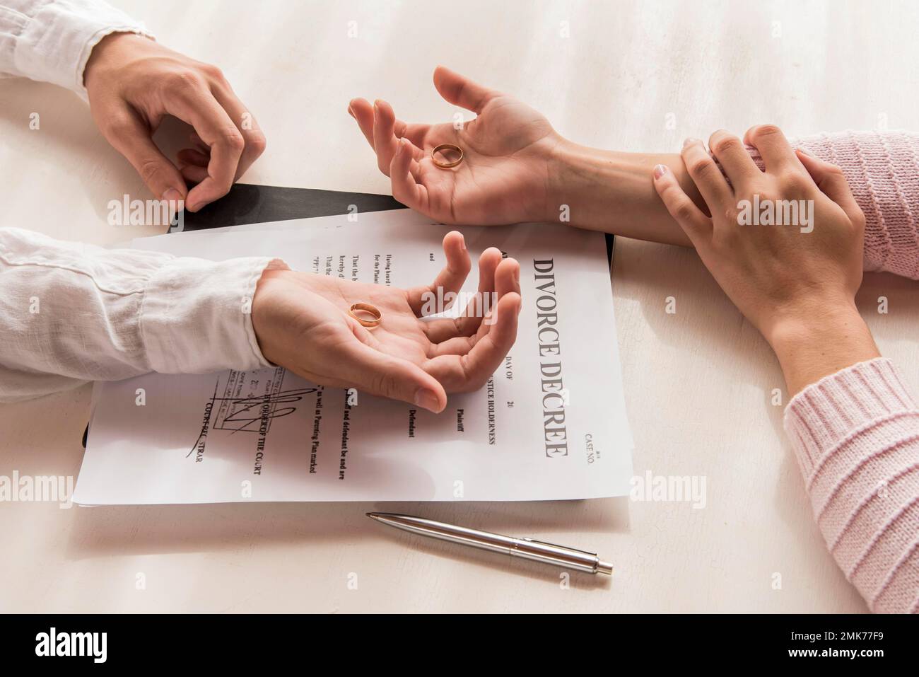 high angle hands divorce decree. High resolution photo Stock Photo - Alamy