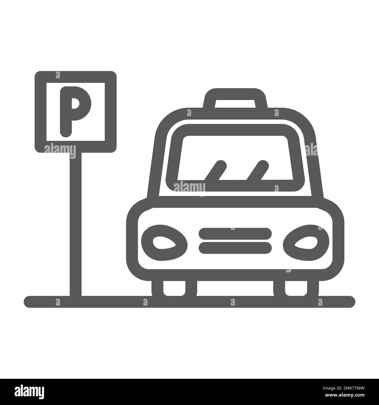 Parking line icon, auto and place, car zone sign, vector graphics, a ...
