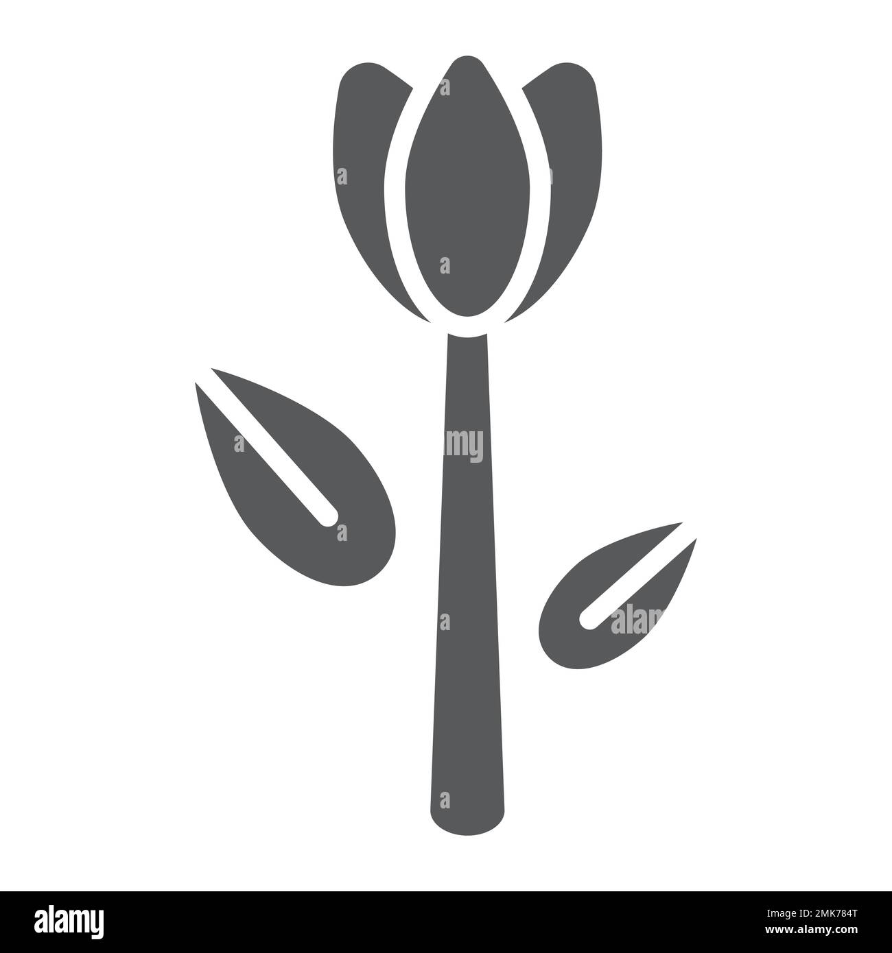 Tulip glyph icon, floral and plant, flower sign, vector graphics, a ...