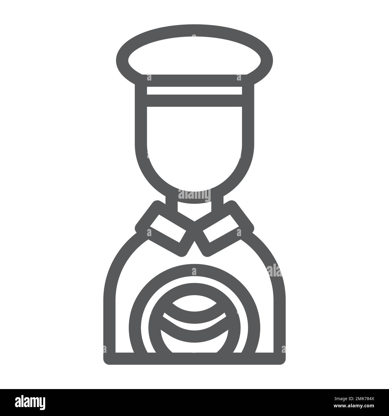 Taxi driver line icon, person and car, cab driver sign, vector graphics ...