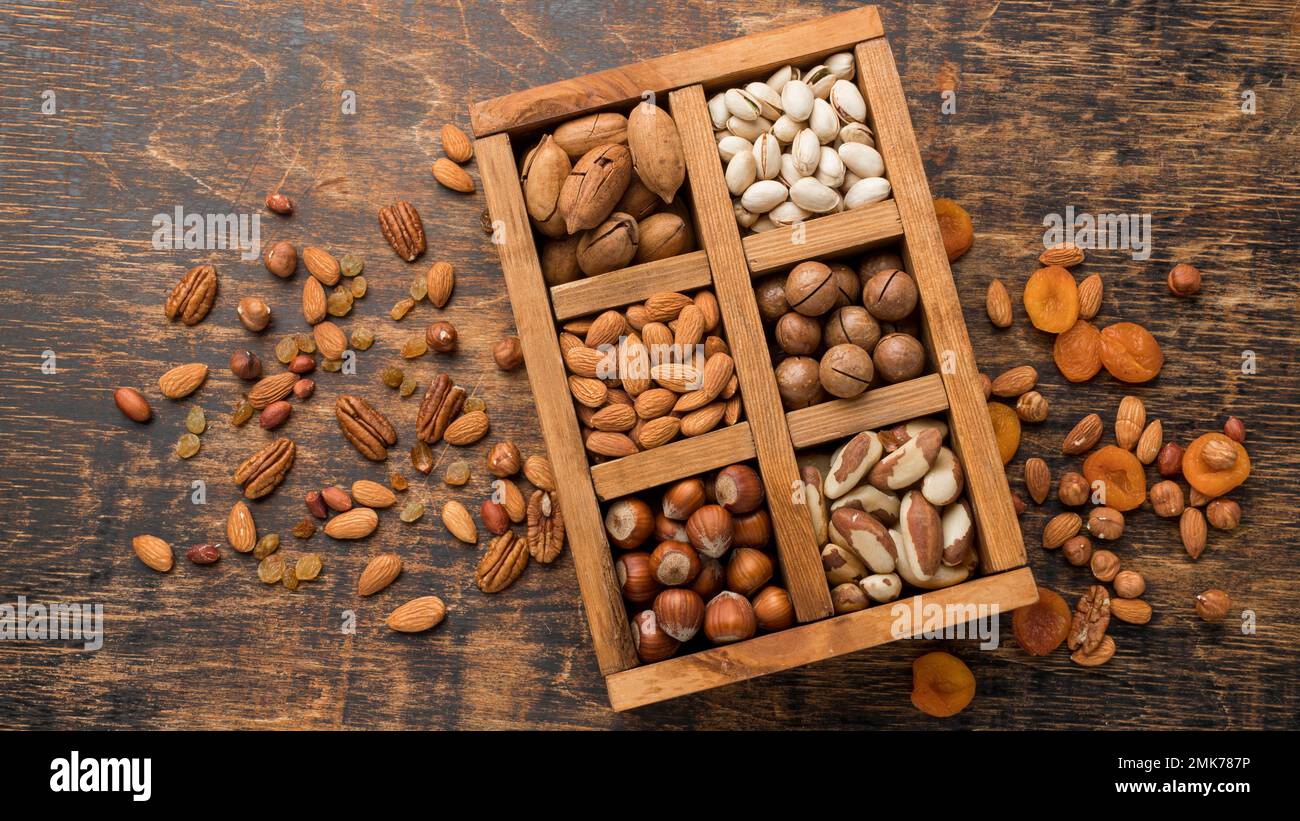 view nuts concept arrangement. High resolution photo Stock Photo - Alamy