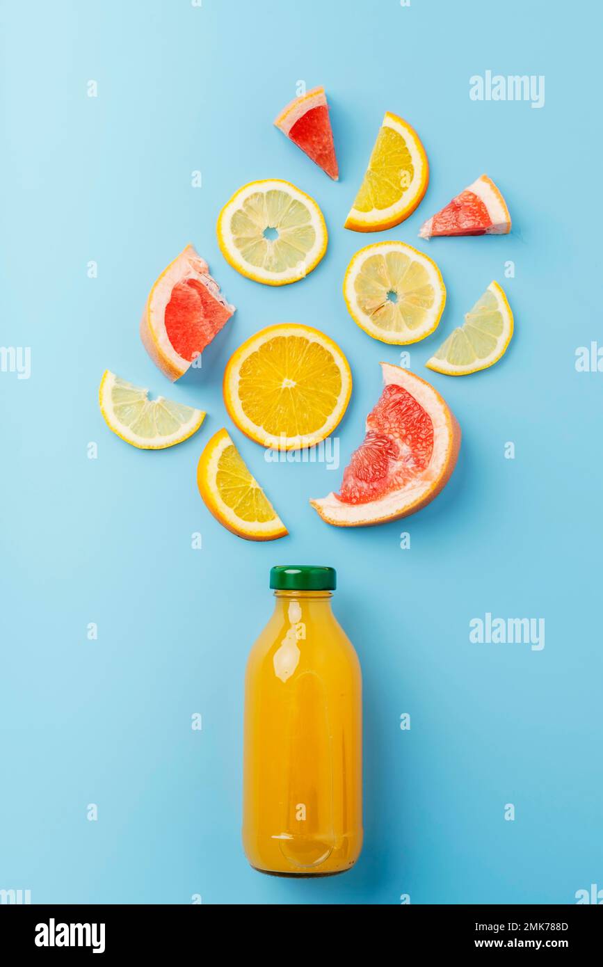 top view healthy drink with fruits. High resolution photo Stock Photo ...