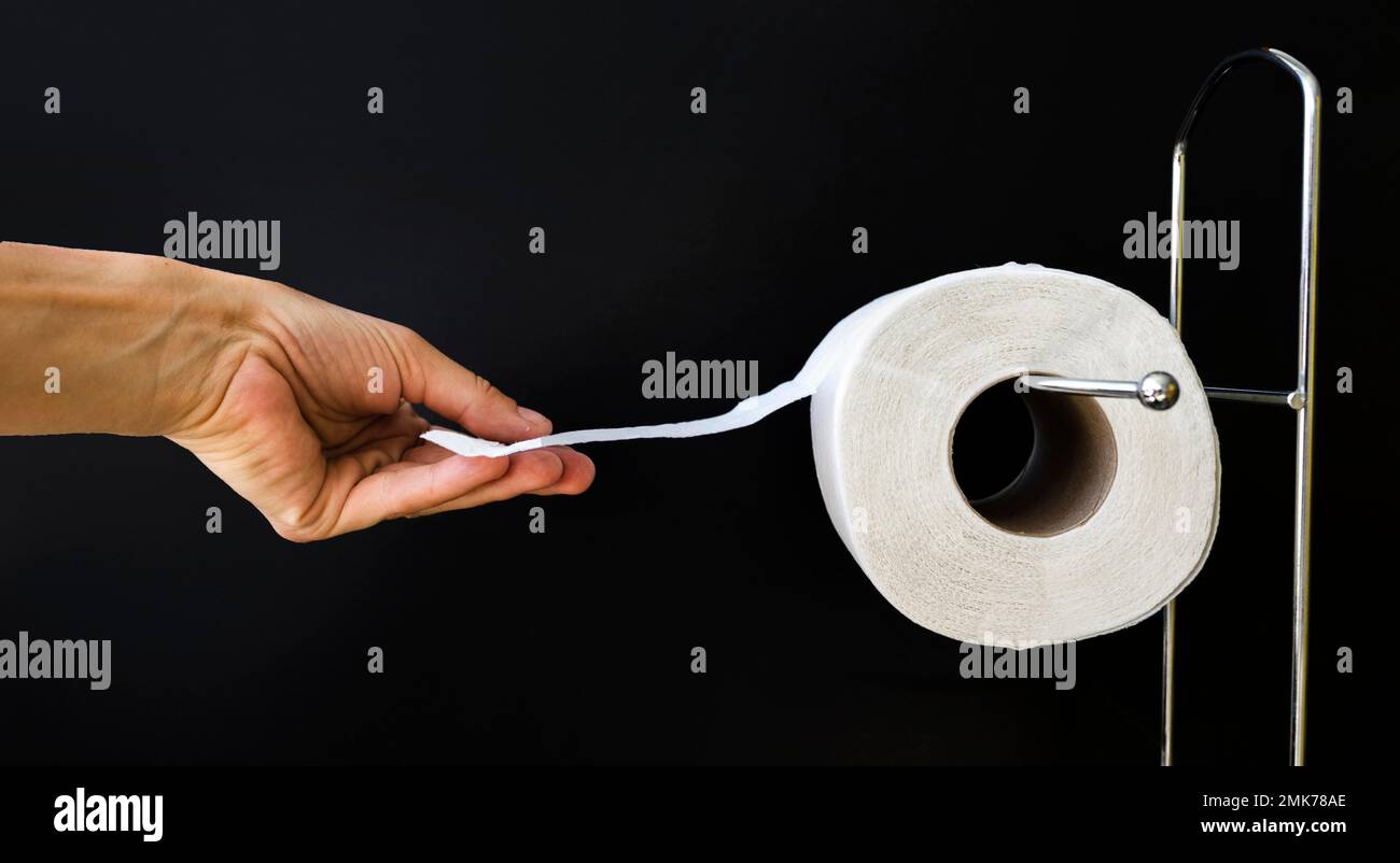 Side view roll toilet paper hi-res stock photography and images - Alamy