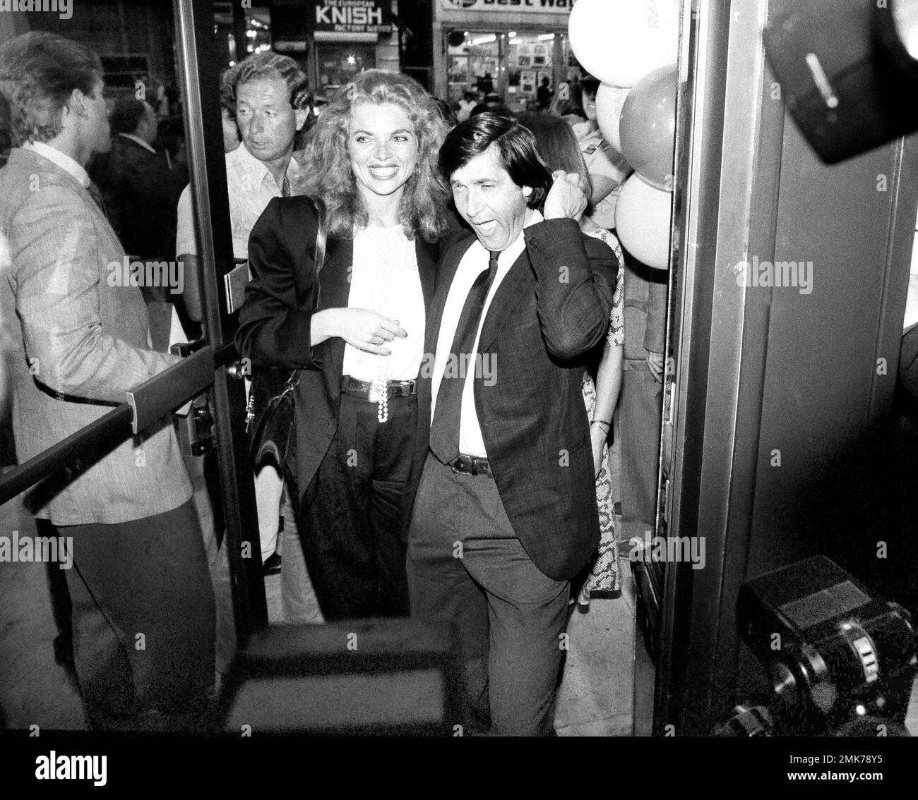 Tennis star Ilie Nastase and his fiance Alexandra King arrive at a ...