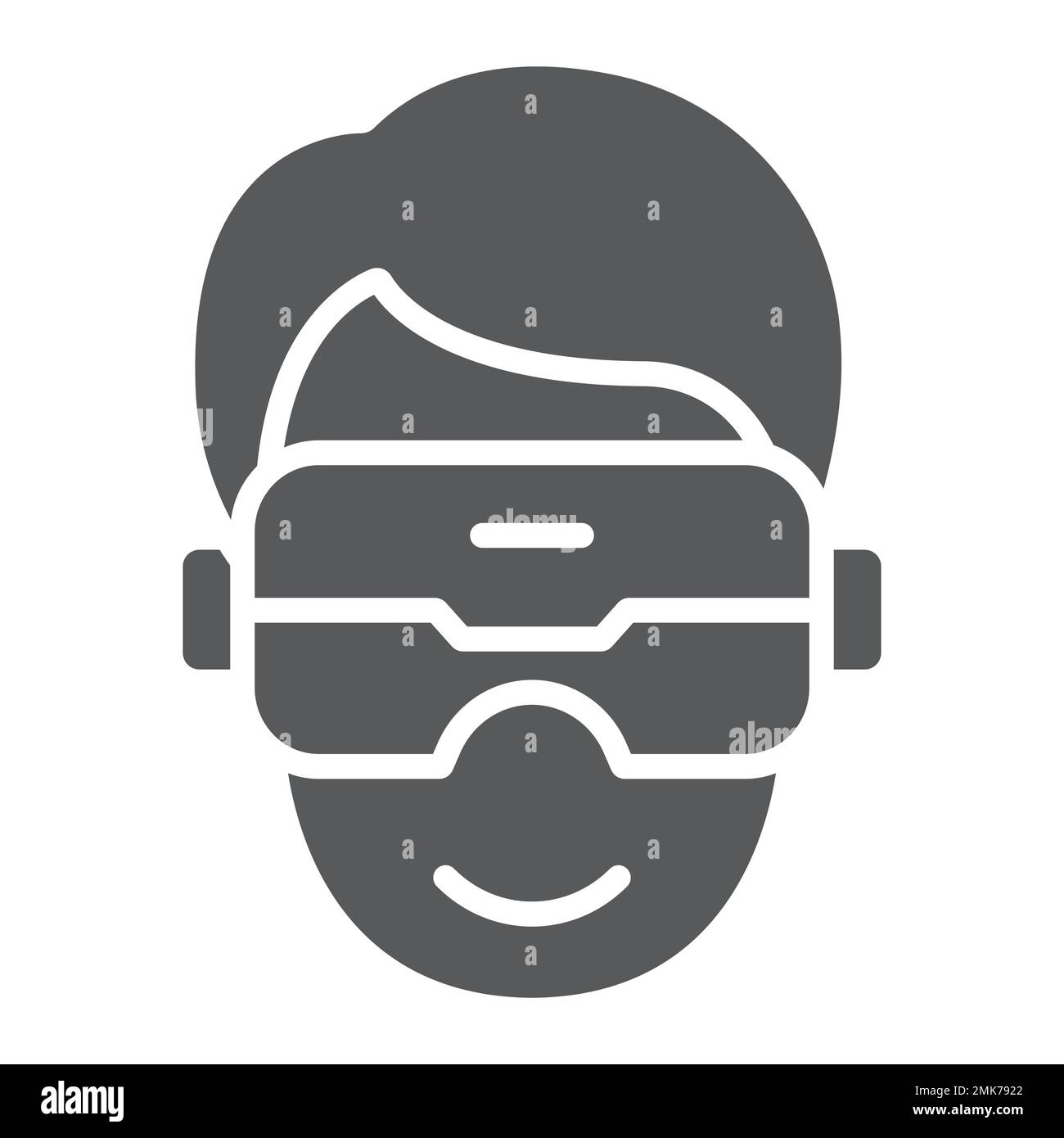 VR headset glyph icon, game and technology, virtual reality mask sign ...