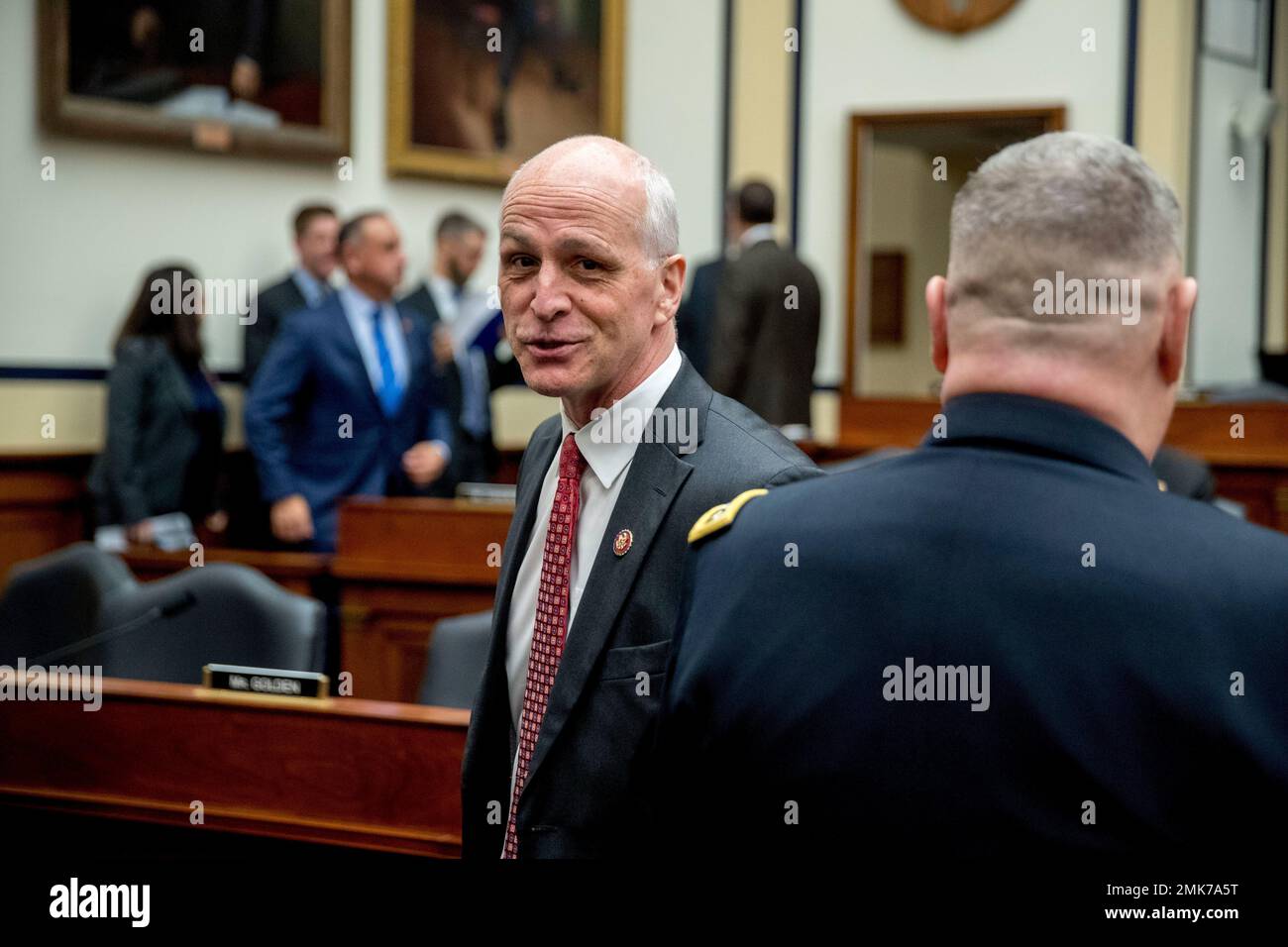 Chairman Adam Smith, D-Wash., left, speaks with U.S. Army Chief of ...