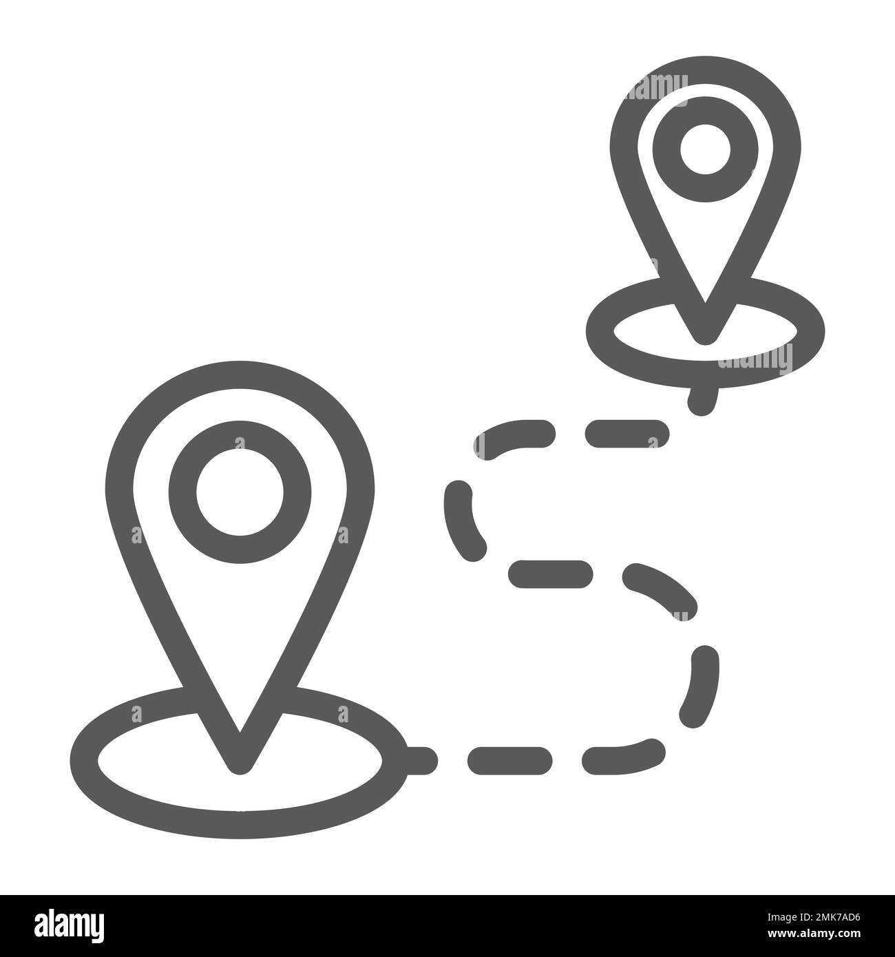 Destination line icon, map and location, navigation pin sign, vector ...