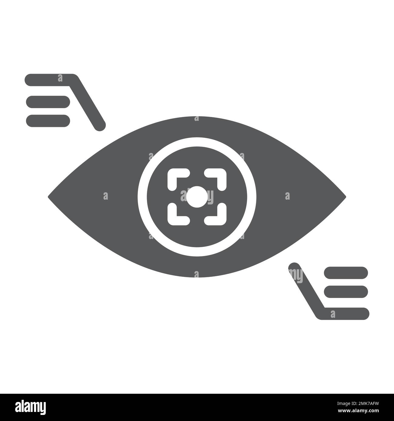 Eyetap glyph icon, sensor and innovation, eye tracking sign, vector ...