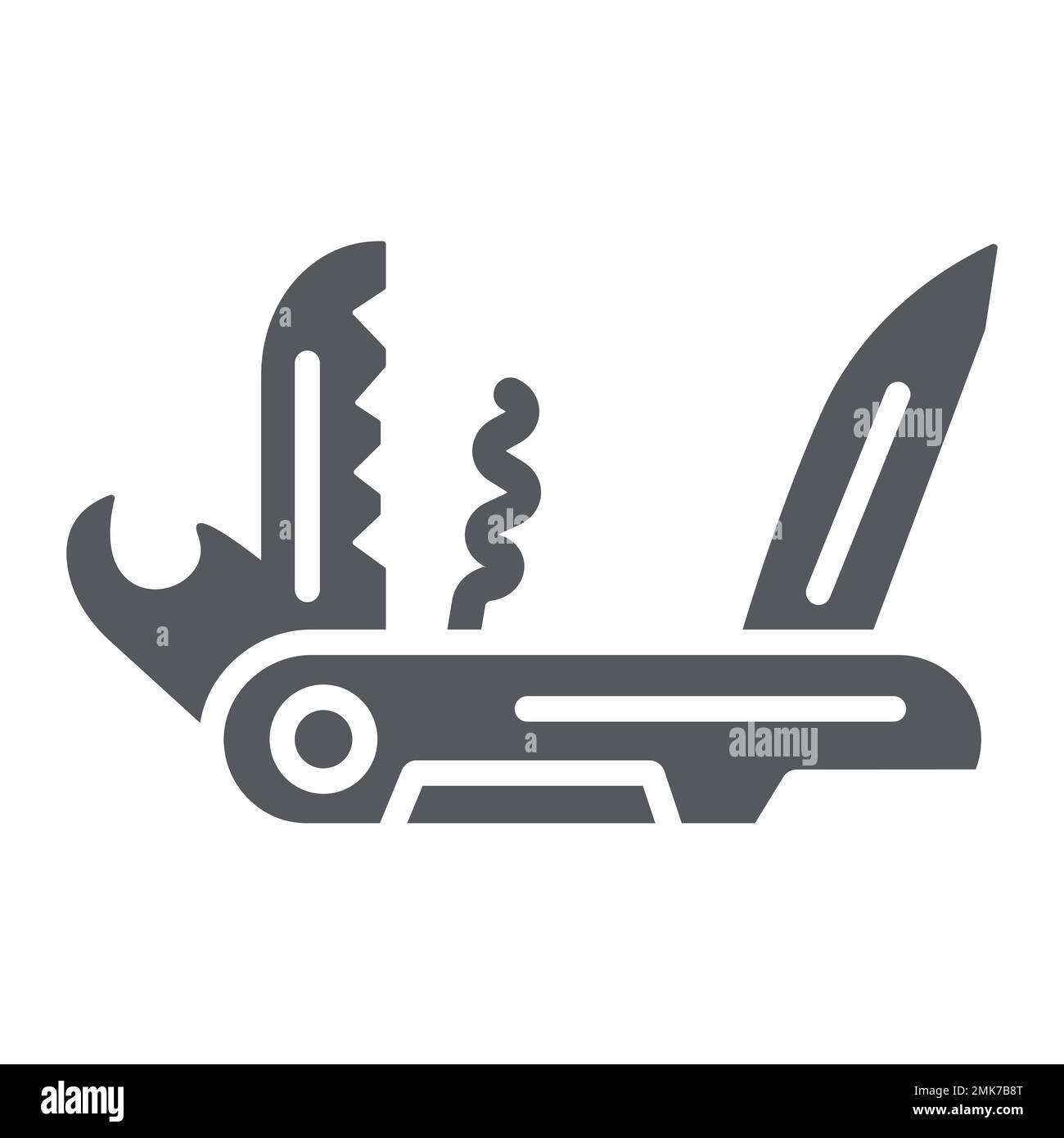 Multi tool glyph icon, camping and multifunction, pocket knife sign ...