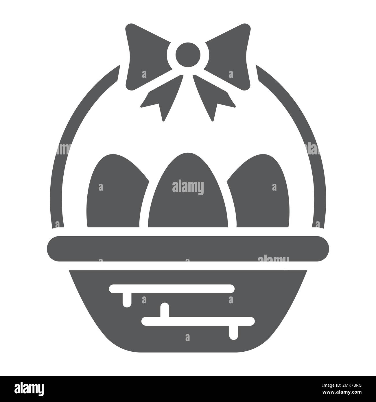 Easter eggs in basket glyph icon, decoration and easter, easter hamper sign, vector graphics, a ...