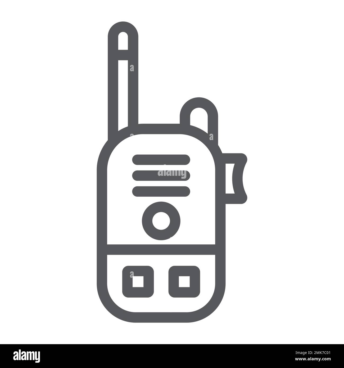 Walkie talkie line icon, communication and transmitter, radio set sign ...