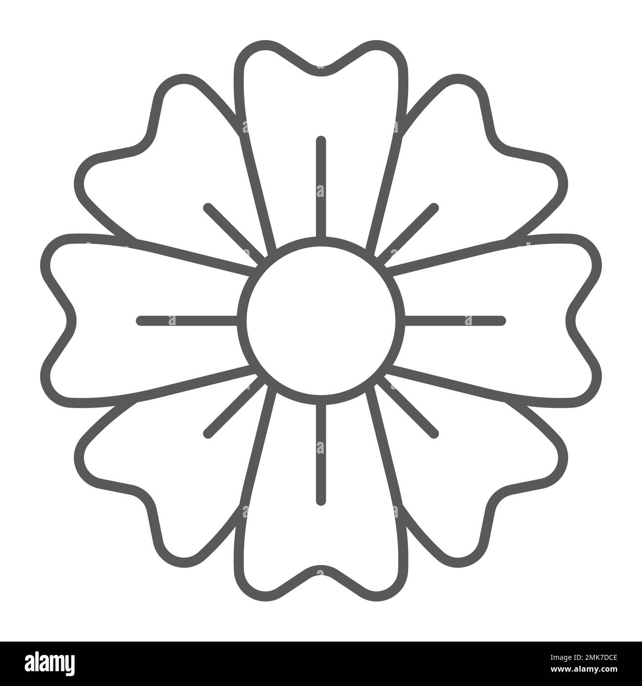 Spring flower thin line icon, floral and plant, blossom sign, vector ...