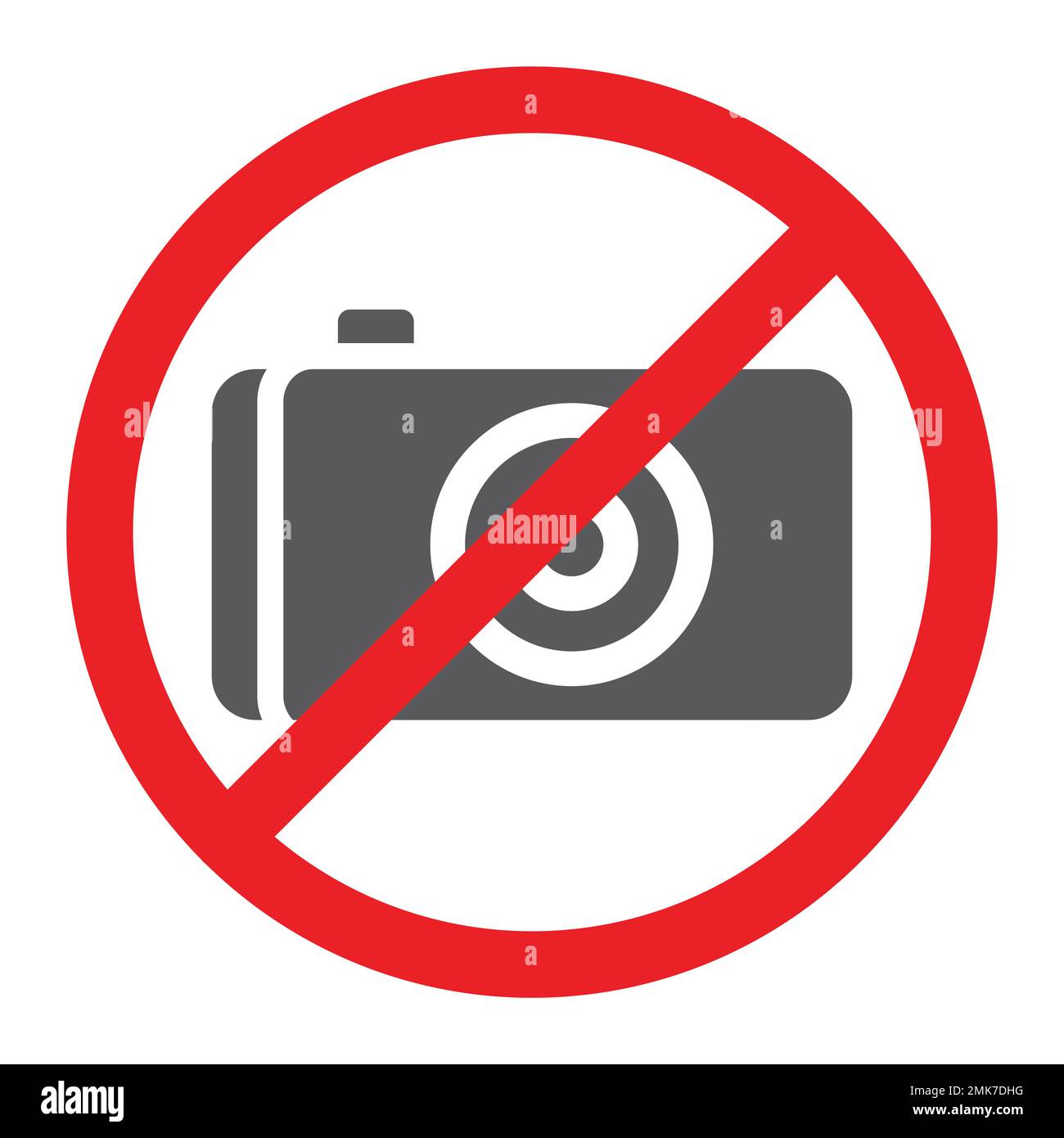 No photo glyph icon, prohibited and ban, no camera sign, vector ...
