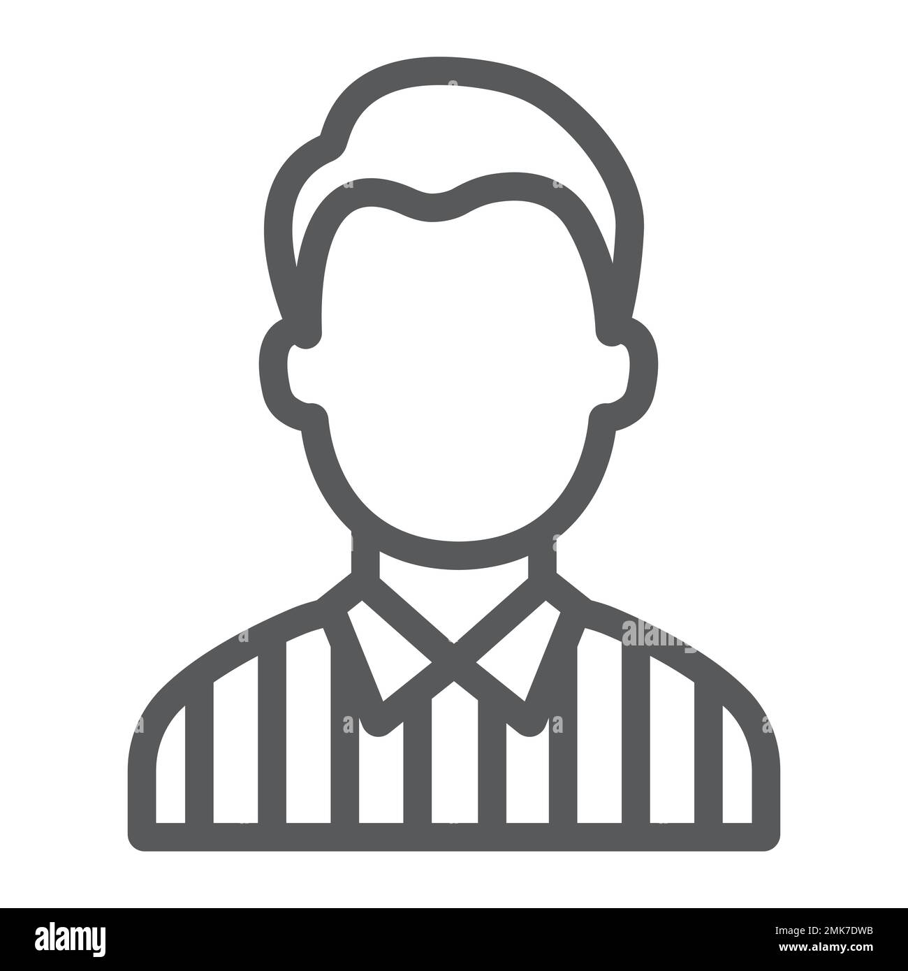 Referee line icon, sport and soccer, man sign, vector graphics, a ...