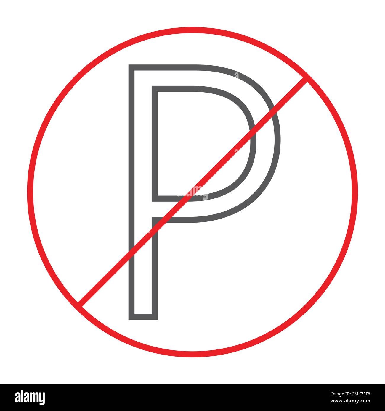 No parking thin line icon, prohibited and regulation, zone sign, vector ...
