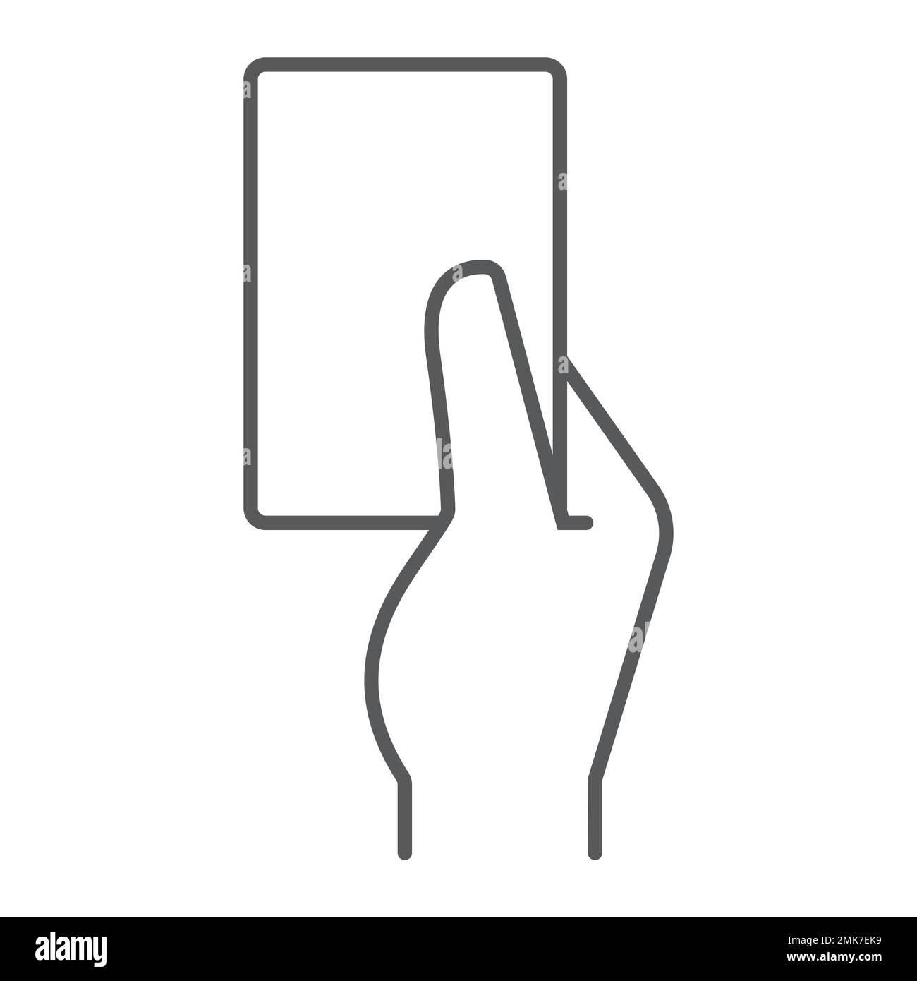 Referee card thin line icon, sport and soccer, red card sign, vector ...