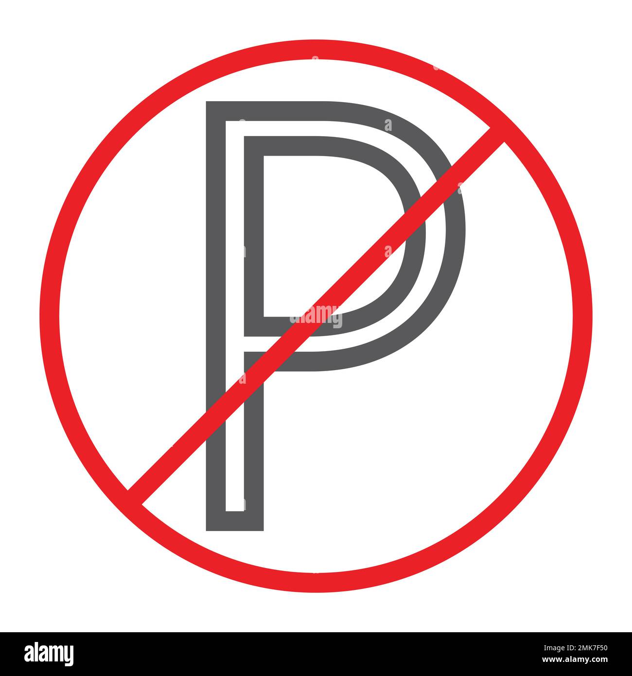 No parking line icon, prohibited and regulation, zone sign, vector ...