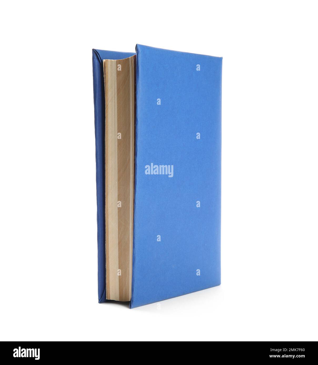 Book with blank blue cover isolated on white Stock Photo - Alamy