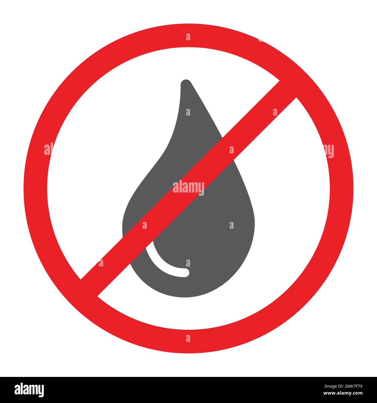 No water glyph icon, prohibited and liquid, no aqua sign, vector ...
