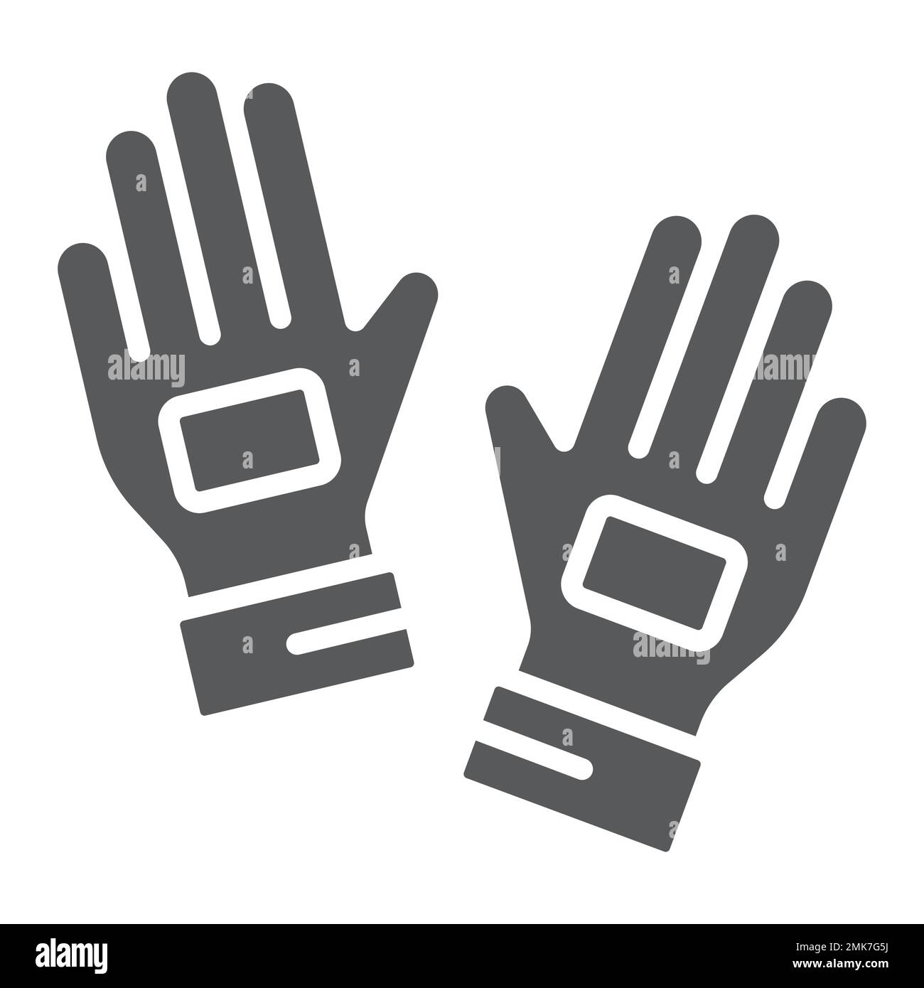 Goalkeeper gloves glyph icon, clothes and football, soccer gloves sign ...
