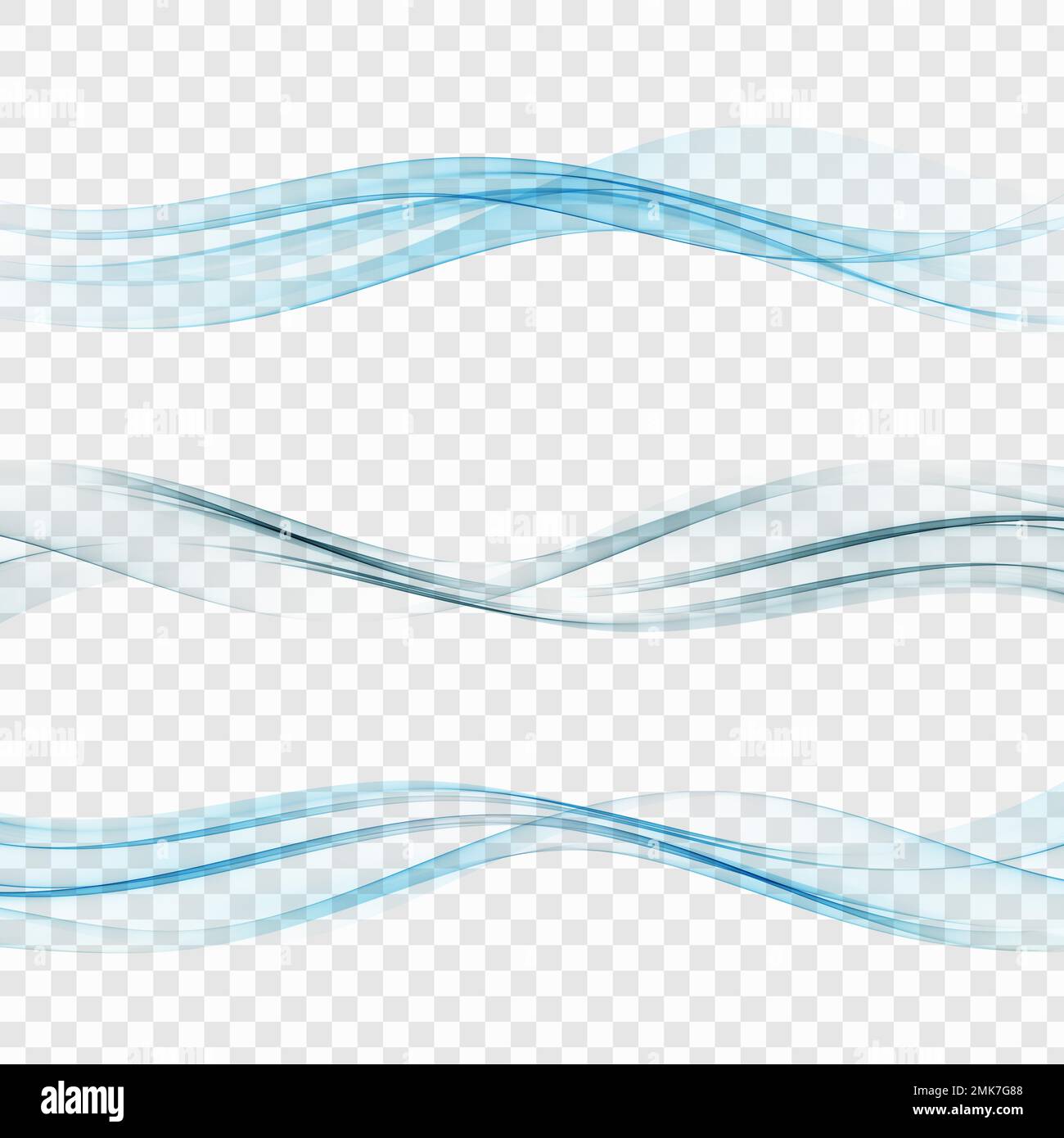 Transparent wave blue,smoky flow of wavy lines,wave set Stock Vector ...