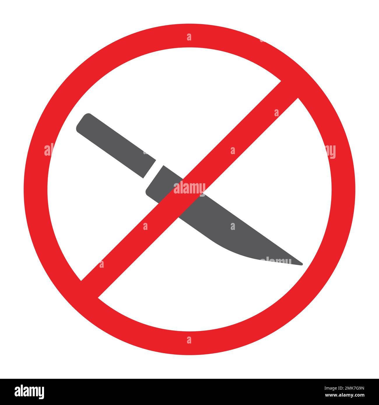 No knife glyph icon, prohibited and forbidden, no sharp sign, vector ...