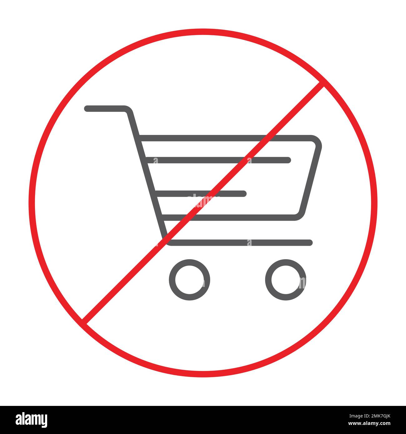 No shopping cart thin line icon, prohibited and forbidden, no shopping ... No shopping cart thin line icon, prohibited and forbidden, no shopping ...