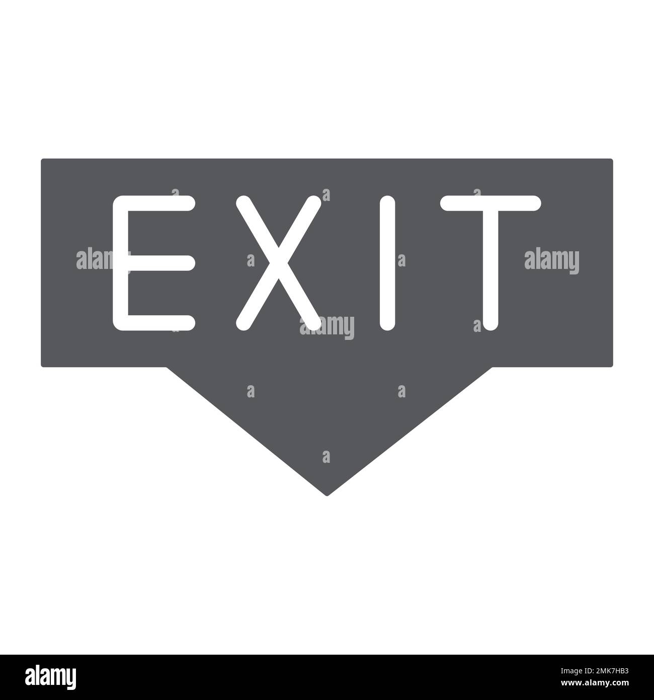 Exit glyph icon, emergency and doorway, evacuation sign, vector ...